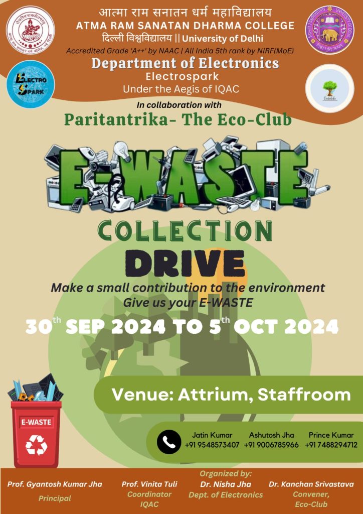 E-Waste Collection Drive – Atma Ram Sanatan Dharma College